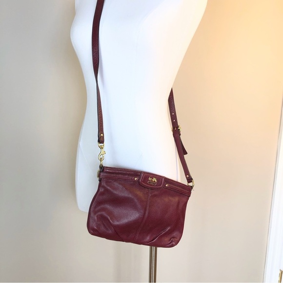 Coach | Bags | Coach Maroon Burgundy Leather Crossbody Bag | Poshmark